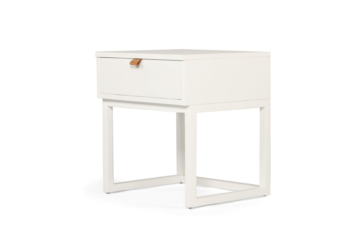 Flynn Bedside Table - White – Boho Bliss